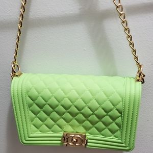 Bags | Lime Green Jelly Purse | Poshmark